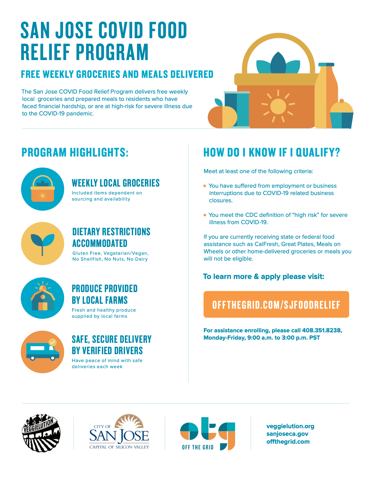 San Jose COVID Food Relief Program Flyer